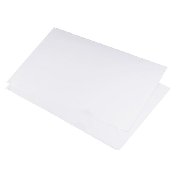 Uxcell A4 Plastic Clear Files Jacket Pocket L Type Folders, White 12 ...