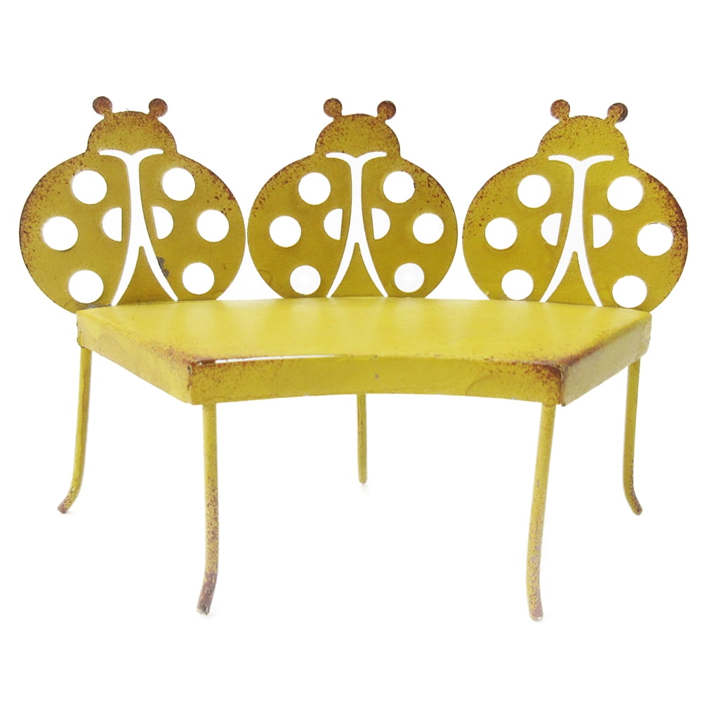 Pacific Giftware Enchanted Garden Lady Bug Metal Bench Mini Fairy ...