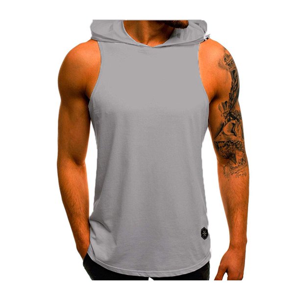 Gulirifei Mens Bodybuilding Workout Sleeveless Summer Hoodie Tank Top