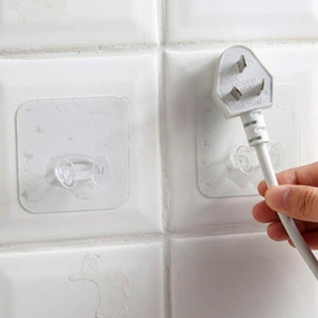 Powerful Seamless Electrical Plug Hook Transparent Adhesive Power Cord ...