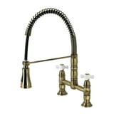 Kingston Brass Gs127.Px Heritage 1.8 GPM Widespread Bridge Pull Down Kitchen Faucet - - Walmart.com
