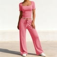 AHTJRT Women's 2 Piece Lounge Sets Striped Color Casual Workout Yoga ...