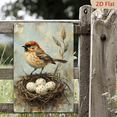 8x12 Inches Rustic Bird in Nest Wall Art, Painterly Illustration of ...