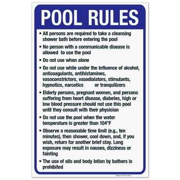Poolmaster Above Ground "Pool Regulations" Sign for Residential or ...