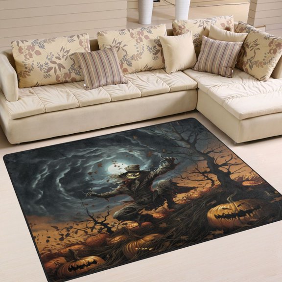 Halloween Rugs for Living Room pumpkins halloween design Washable Non ...