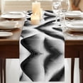 Abstract Mountain Burlap Cotton Table Runner 13x36 Inches Short, Modern ...