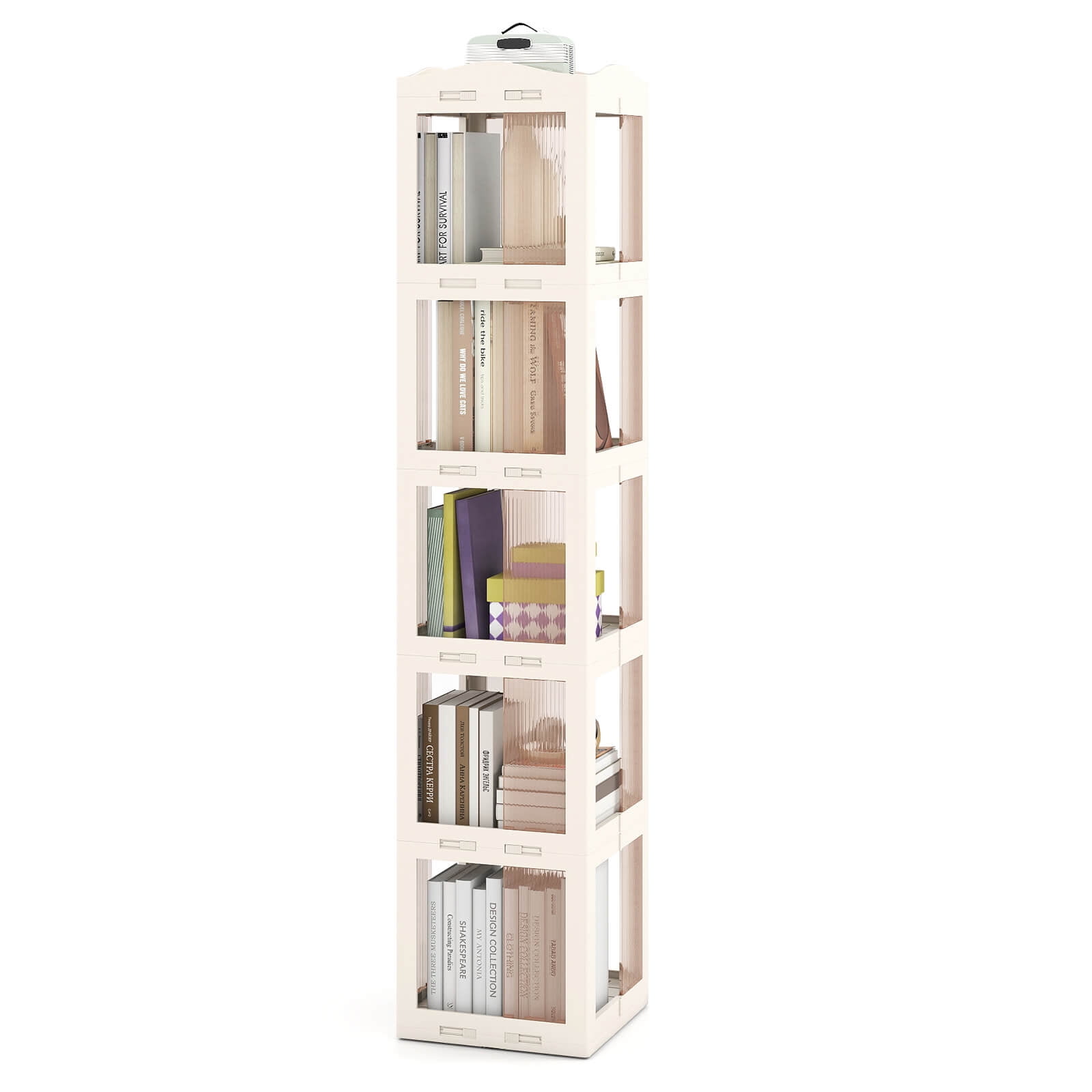 Click here for Costway 360° Spinning Bookcase With Swivel Base  5... prices