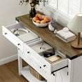 Homfa Rustic Farmhouse Console Table, Buffet Kitchen Storage, 2 Drawers ...