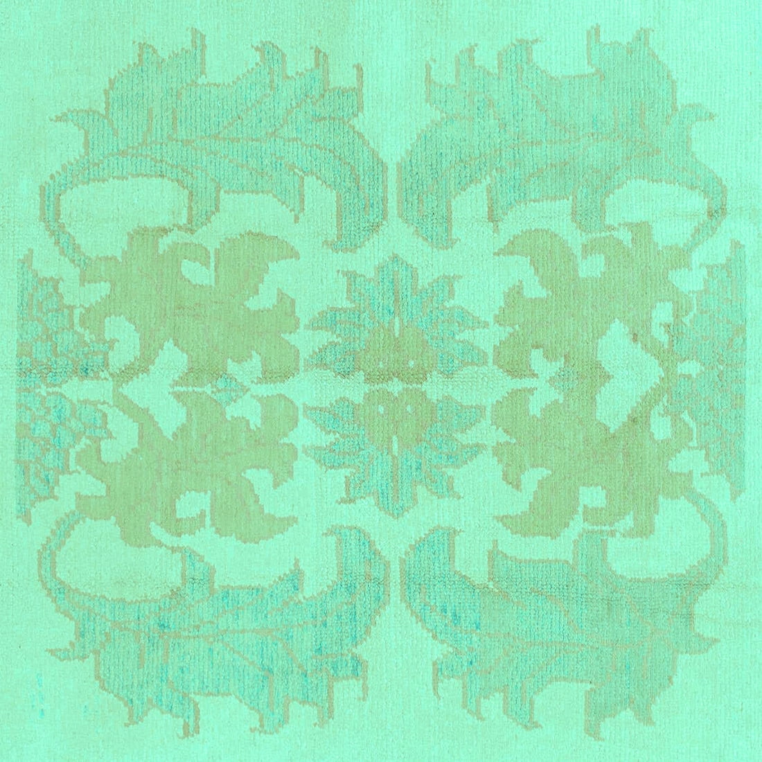 Ahgly Company Indoor Square Abstract Turquoise Blue Modern Area Rugs, 6 ...