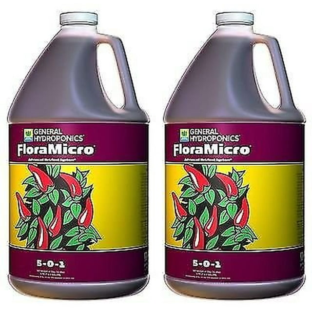 General Hydroponics (2) Gallons of FloraMicro Liquid Plant Grow Formula ...