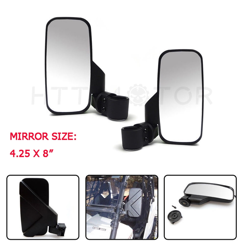 HTTMT- 4.25"x8" Mirror Set UTV Side View High Impact Break Away Convex ...