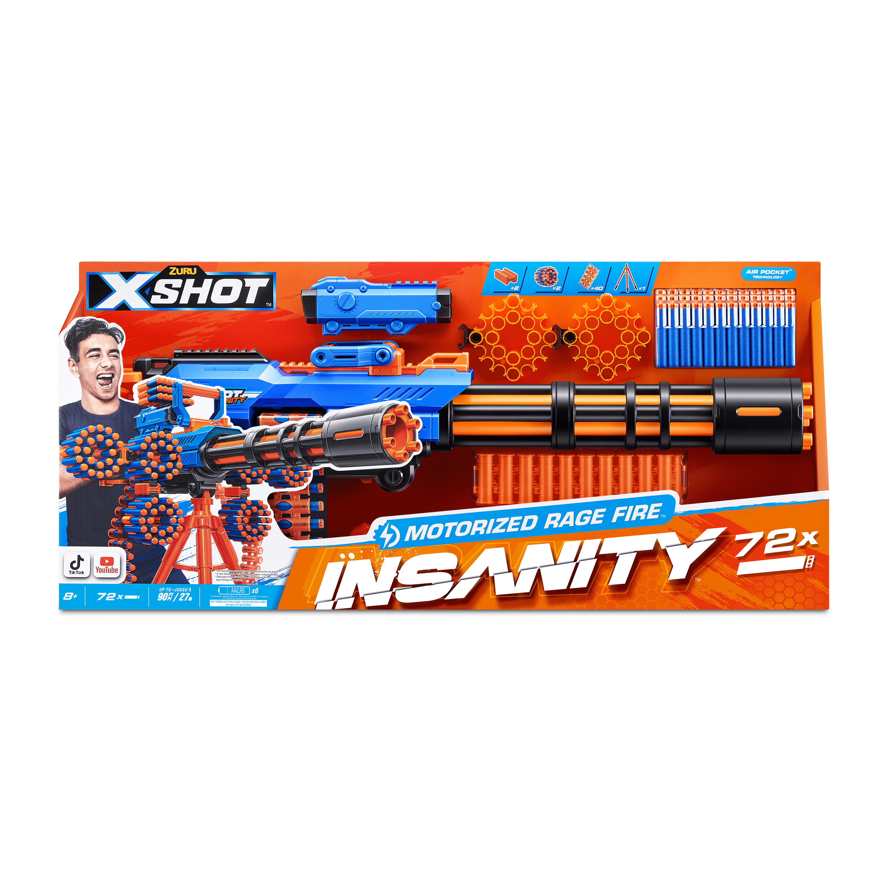 X Shot Insanity Motorized Rage Fire 72 Darts By Zuru For Ages 8 99
