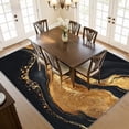 Black Gold Marble Area Rug, Gilded Abstract Marble Rugs, Modern Luxury ...