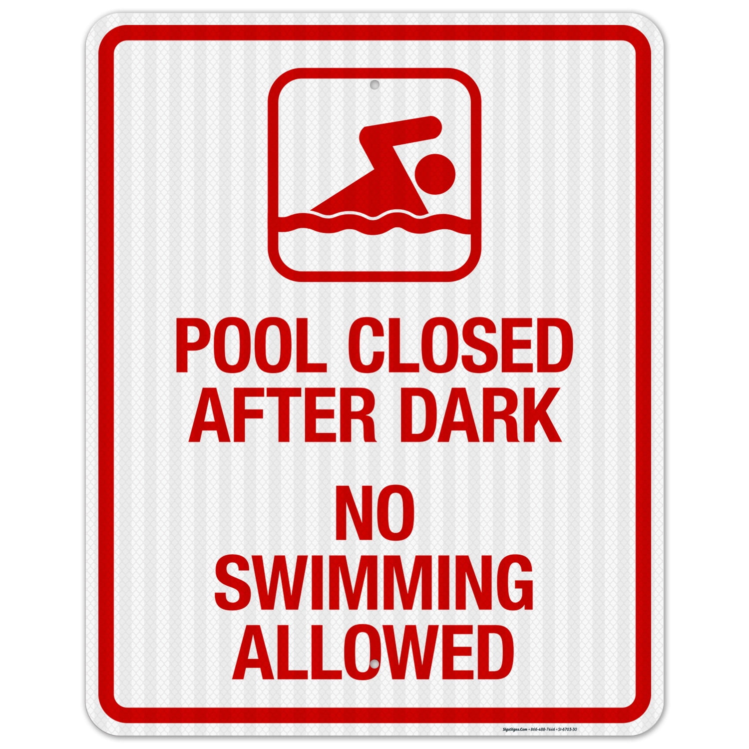Pool Closed After Dark Sign, Pool Sign, 24x36 Corrugated Plastic ...