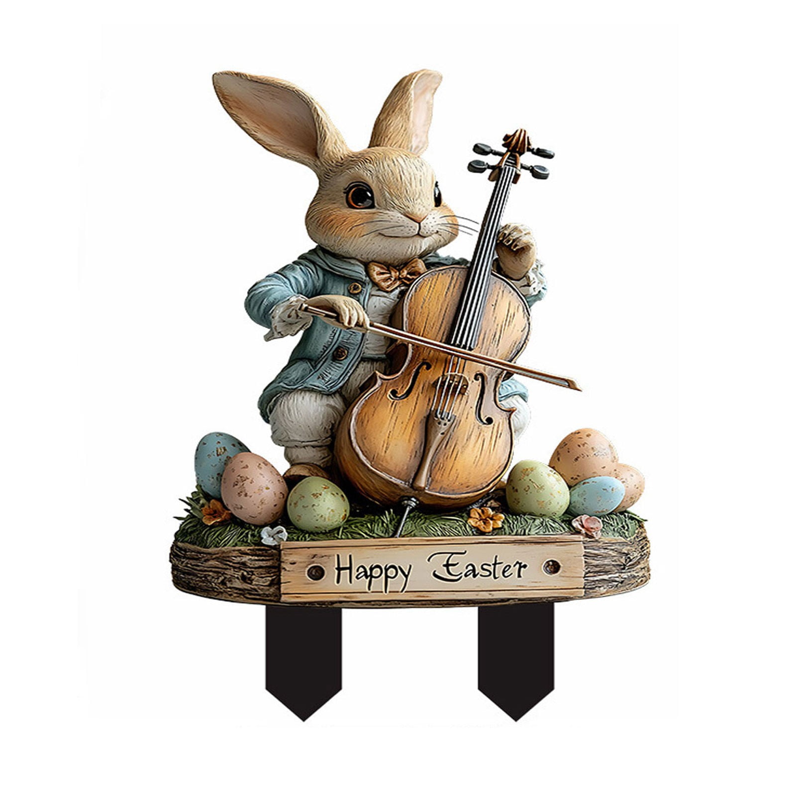 Click here for Generic A Violin Bunny Garden Stake Ground Insert... prices