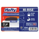 Hefty, 32 Quart Clear Storage Bin, Latched Storage Container, with Blue ...
