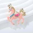 Brooch Zinc Alloy Enamel Pin Carousel Horse Pin with Rhinestones ...
