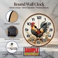 SBEMP10in Silent Wall Clock, Industrial Wrench Red Rust Decorative Wall ...