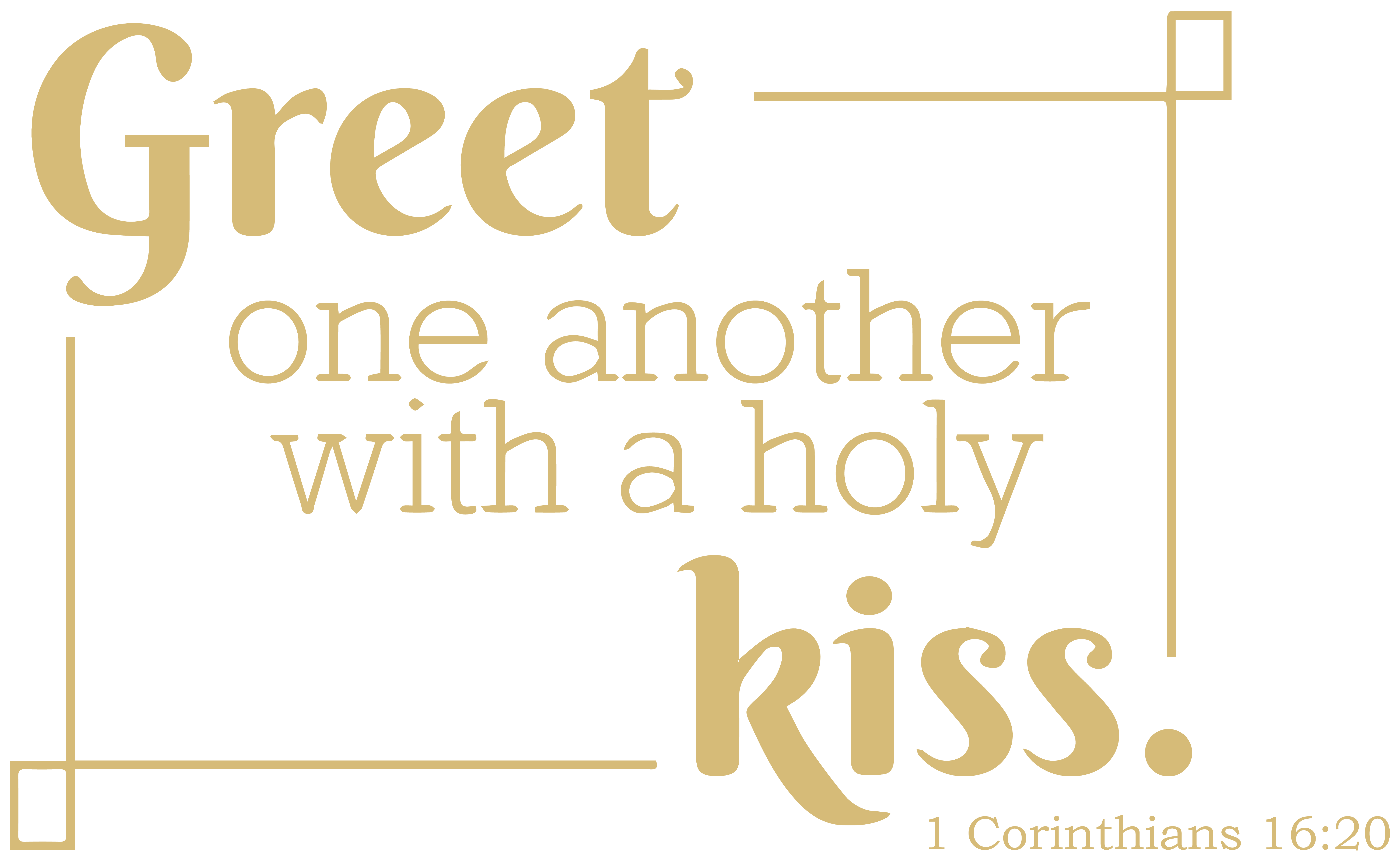 1 Corinthians 16:20 - Greet one another withâ ¦ Vinyl Decal Sticker ...