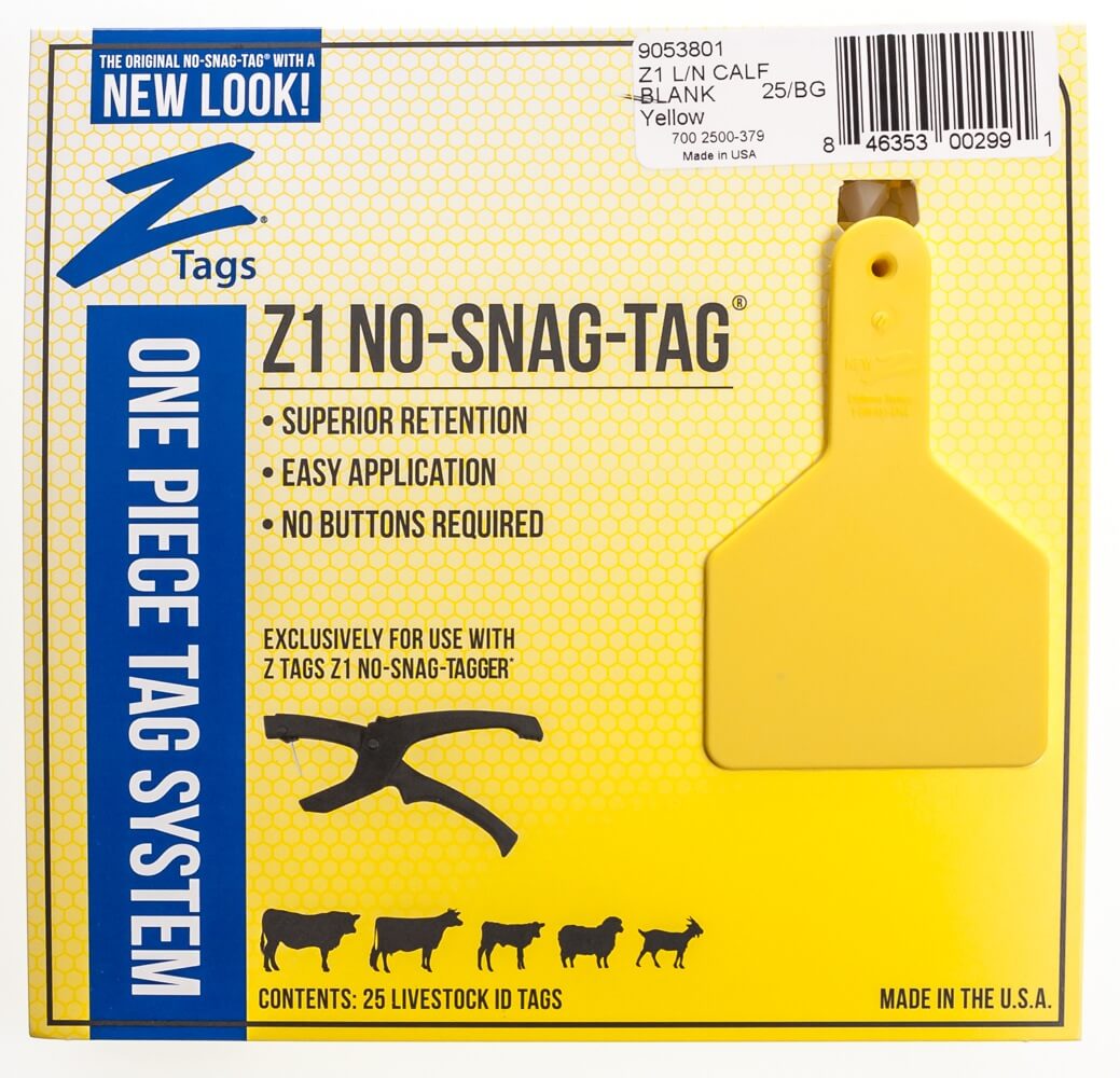 Z Tag Blank Calf ID tag, Yellow, long neck, 25/pack - Walmart.com