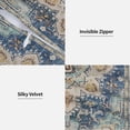 Boho Pillow Covers 16x16 Set of 2, Light Blue Beige Carpet Pattern ...