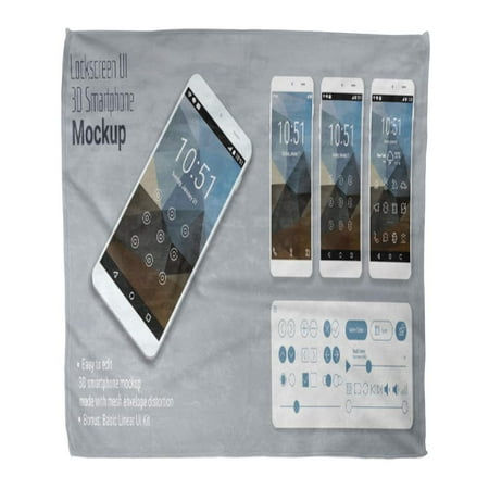 HATIART Flannel Throw Blanket Display Screen Lockscreen Mobile Ui ...