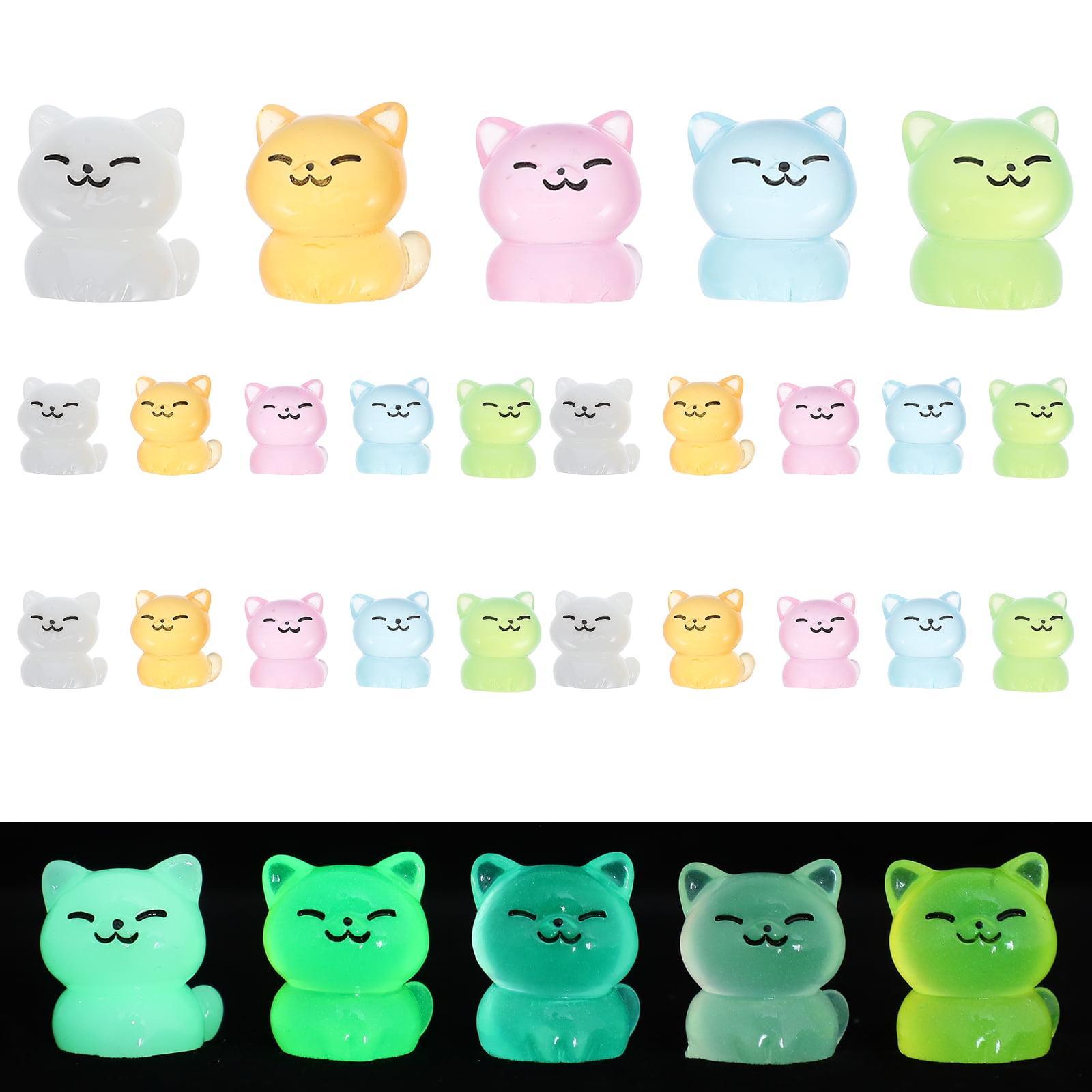 Click here for Qusenong 30pcs Miniature Cat Figurines Glow In Dar... prices