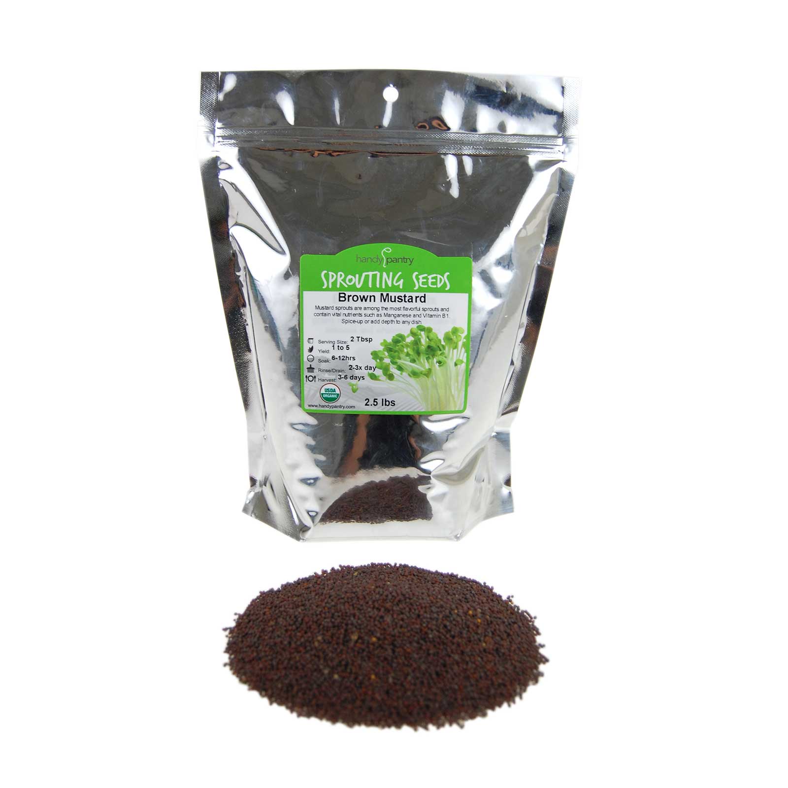 Organic Brown Mustard Sprouting Seeds: 2 Lb - Hot Mustard Seed: For ...