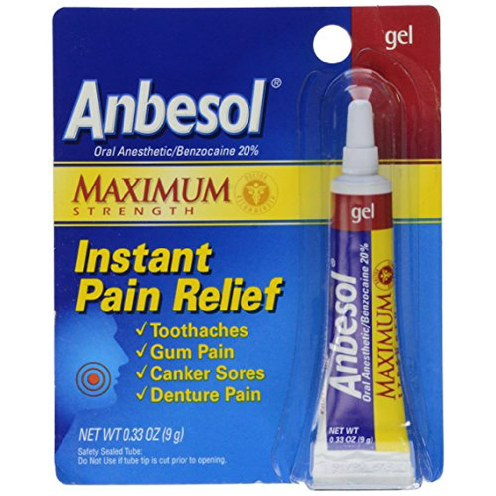 4 Pack - Anbesol Gel Maximum Strength 0.33oz Each - Walmart.com ...