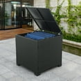 Waroom 100gal Outdoor Wicker Storage Box, Waterproof Container for Garden, Deck Bin with Lid ...