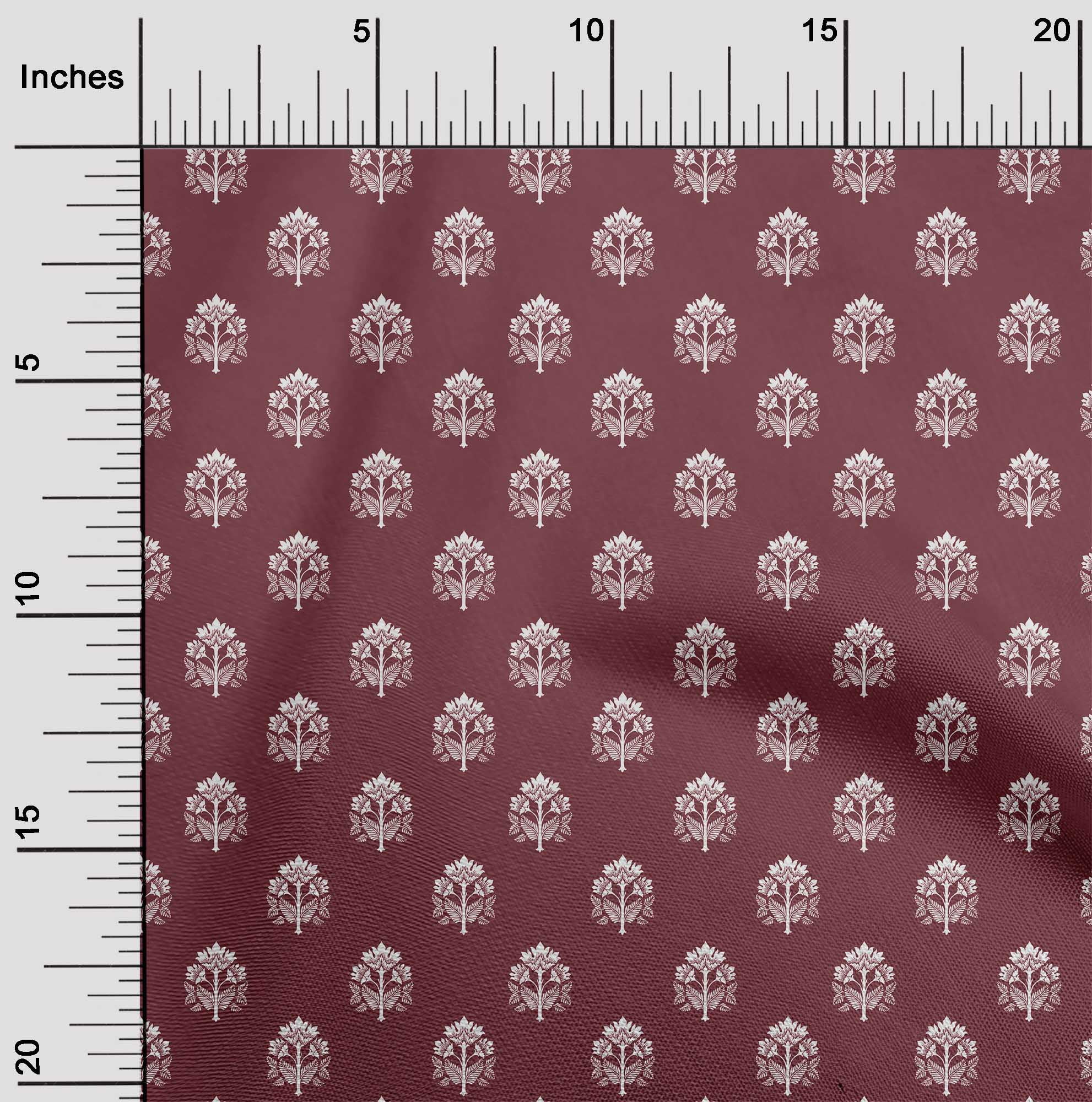 oneOone Viscose Chiffon Maroon Fabric Block Fabric For Sewing Printed ...