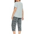 Defitshape Womens Cute Capri Soft Pajama Set Cotton Loungewear Short