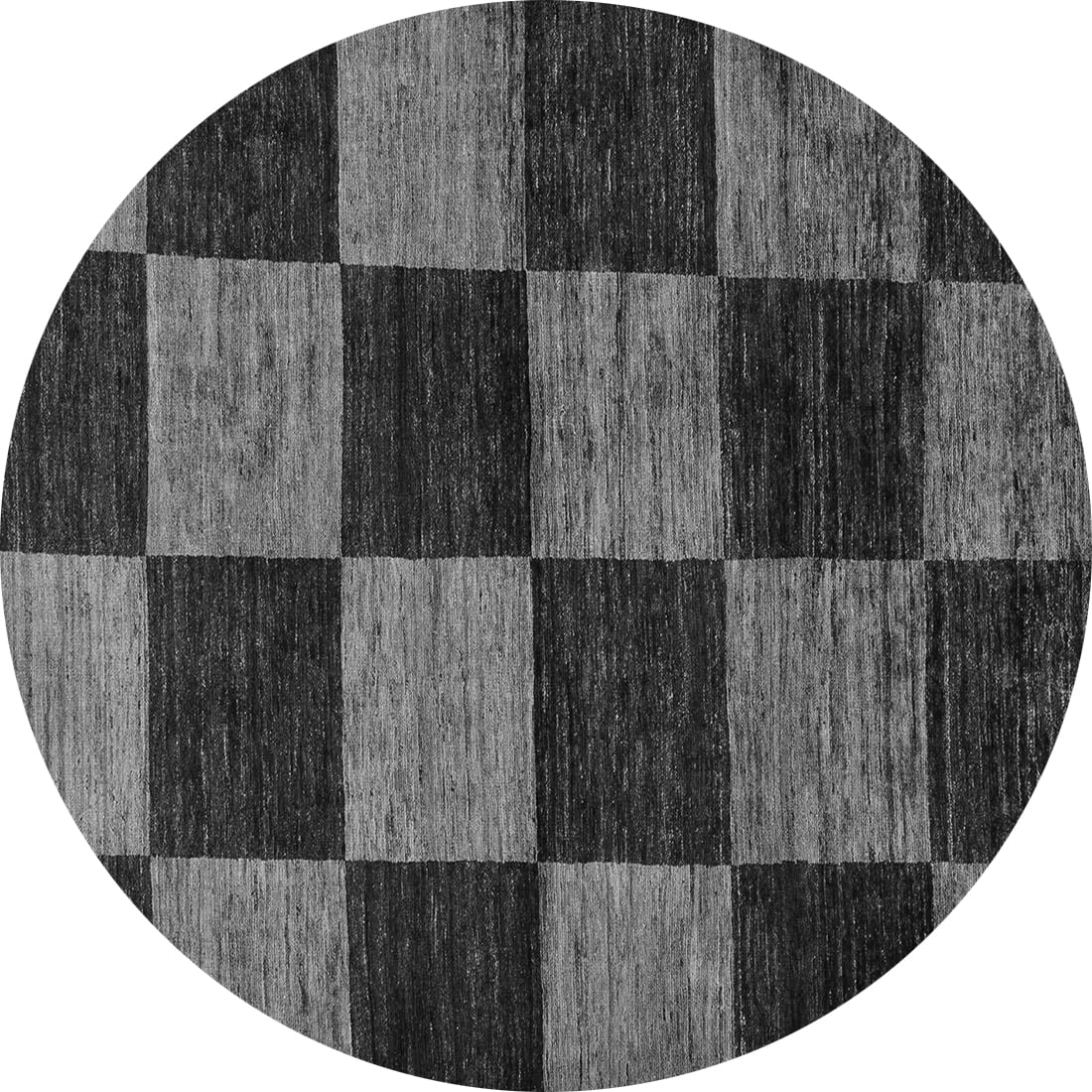 Ahgly Company Indoor Round Checkered Gray Modern Area Rugs, 8' Round ...