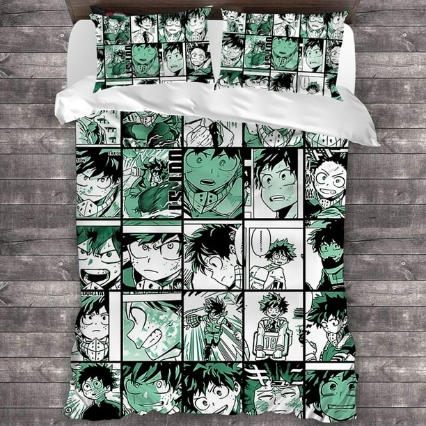 Grey Manga My Hero Academia Bedding Bed Set Twin Full Queen King Size ...