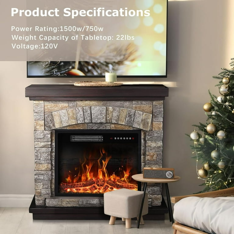 Remote Control Electric Fireplace Heater COCO DESIGN 18 Inch Wall Mount ...