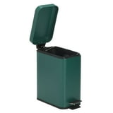 mDesign Small 1.3 Gallon Rectangle Metal Step Can, Liner/Handle, Hunter ...