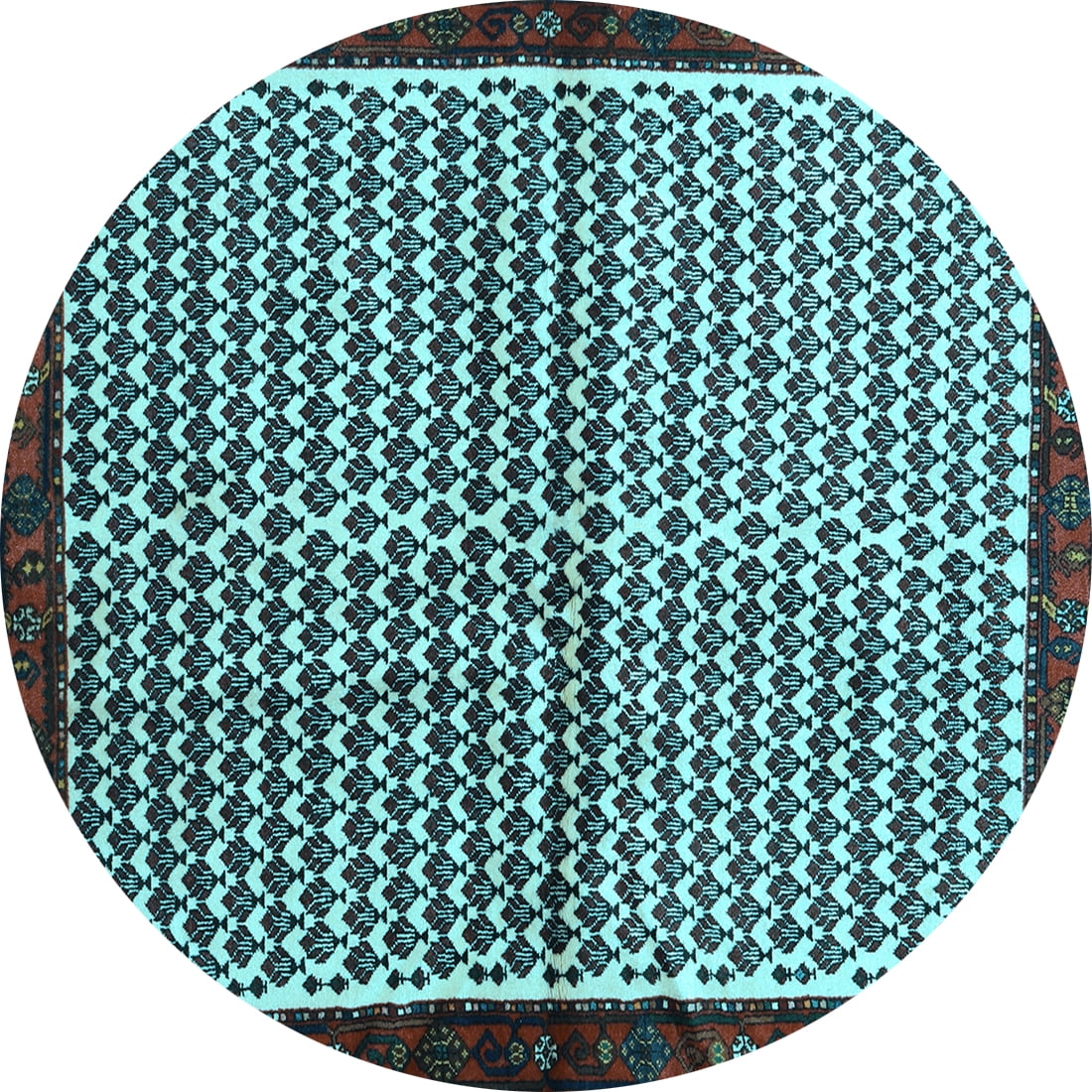 Ahgly Company Indoor Round Abstract Light Blue Contemporary Area Rugs ...