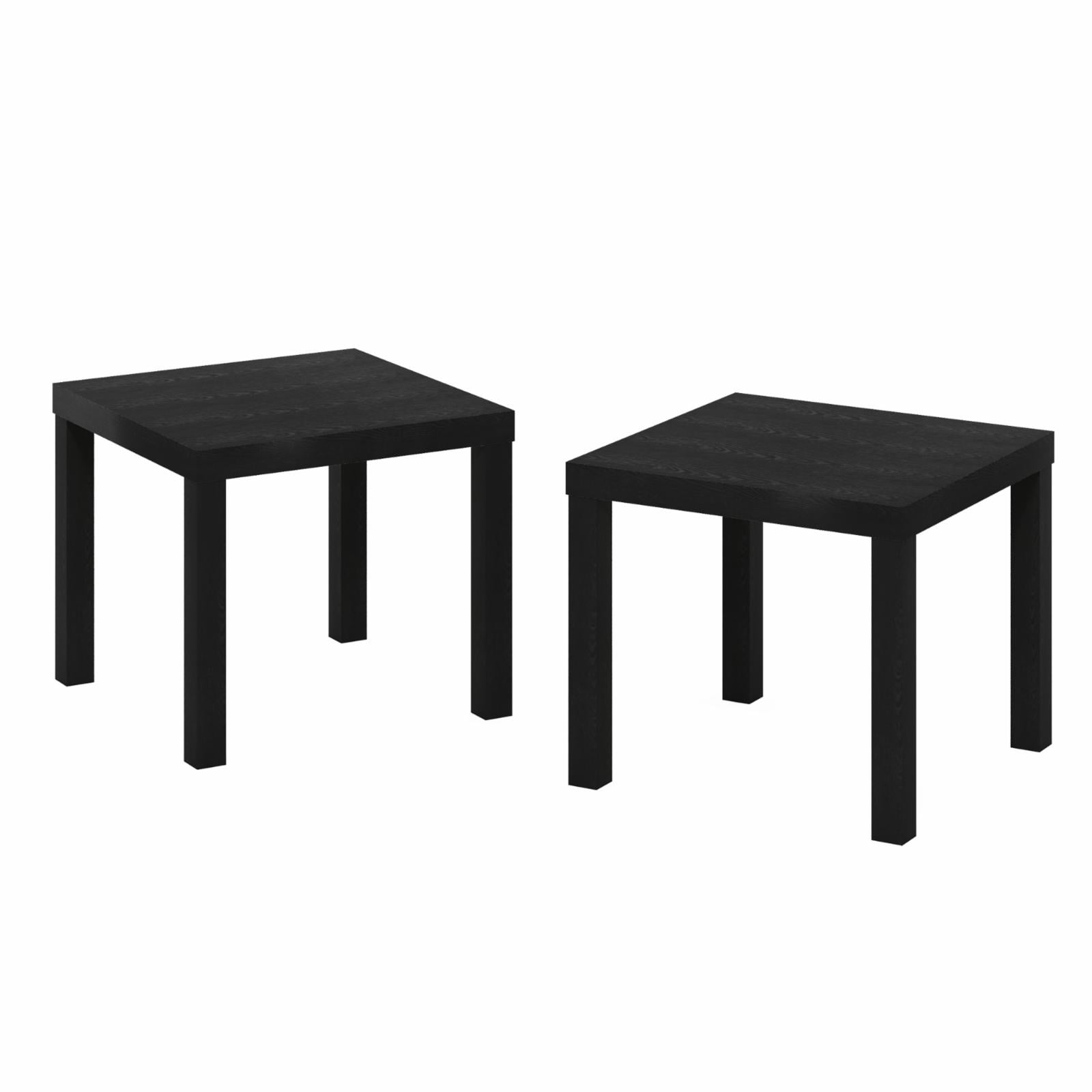 Furinno Classic Homey Square Side Table, Set of 2, Black - Walmart.com