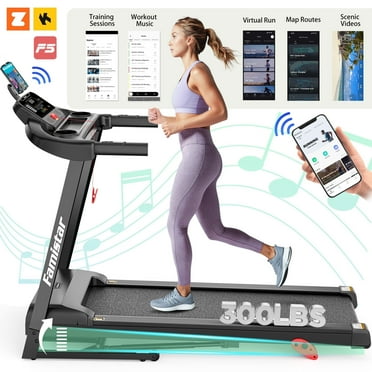 SuperFit Up To 7.5MPH 2.25HP 2 in 1 Dual Display Screen Treadmill ...