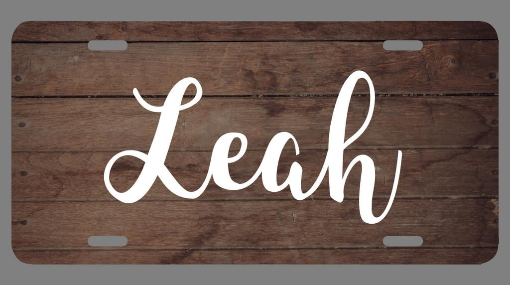 Leah Name Wood Style License Plate Tag Vanity Novelty Metal | UV ...