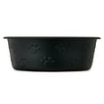 Vibrant Life Medium Stainless Steel Embossed Dog Bowl, Black Paws ...