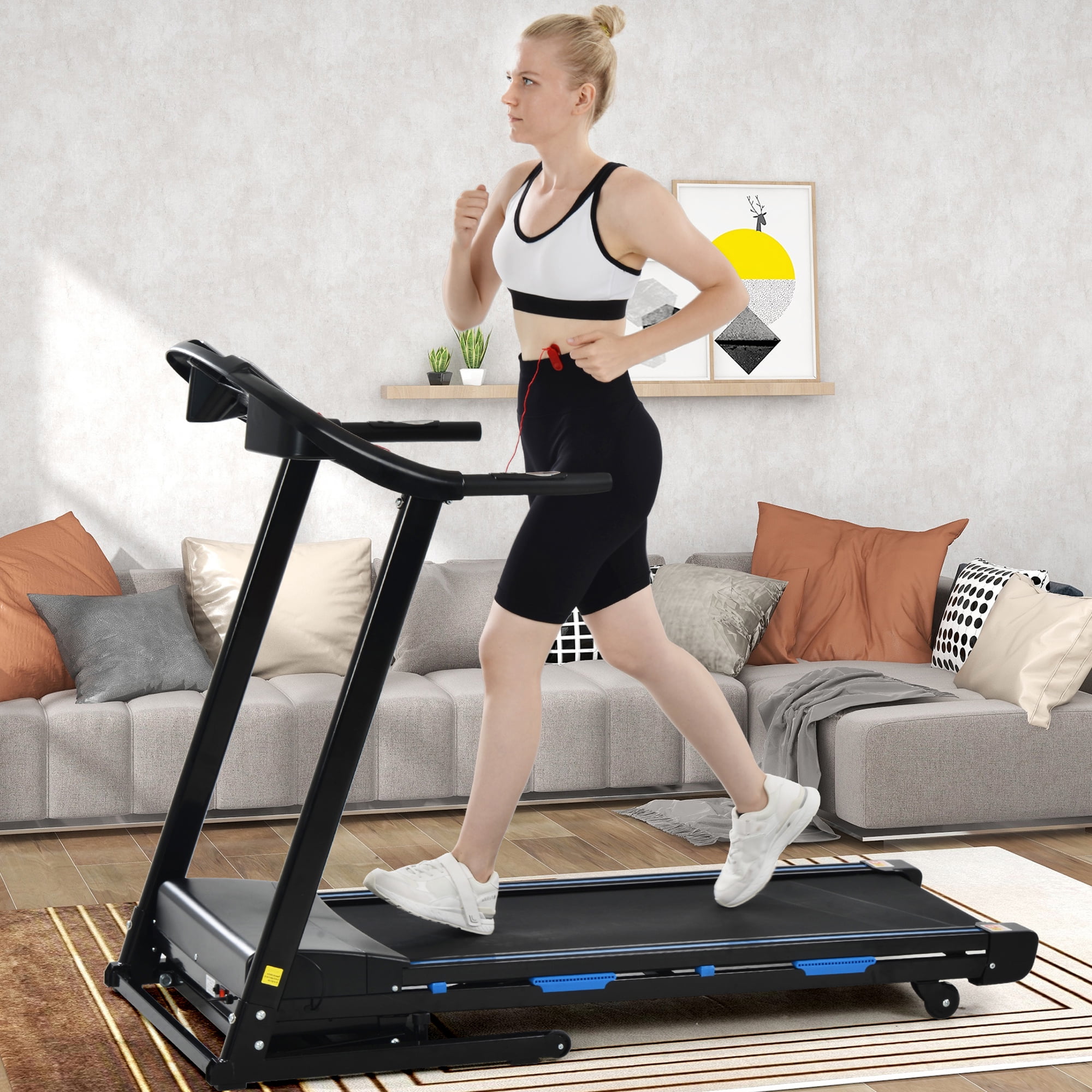 UWR-Nite 3.25HP Folding Treadmill, 15% Auto Incline Running Machine ...