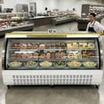 82" Commercial Refrigerated Deli Display Case – Curved Glass Meat ...