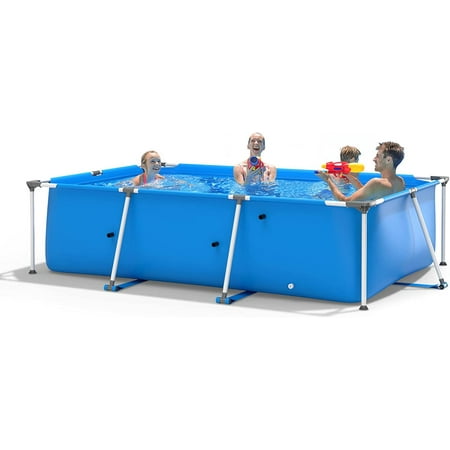 Outdoor Above Ground Pool, 10ft x 6.7ft x 30in Rectangular Frame ...