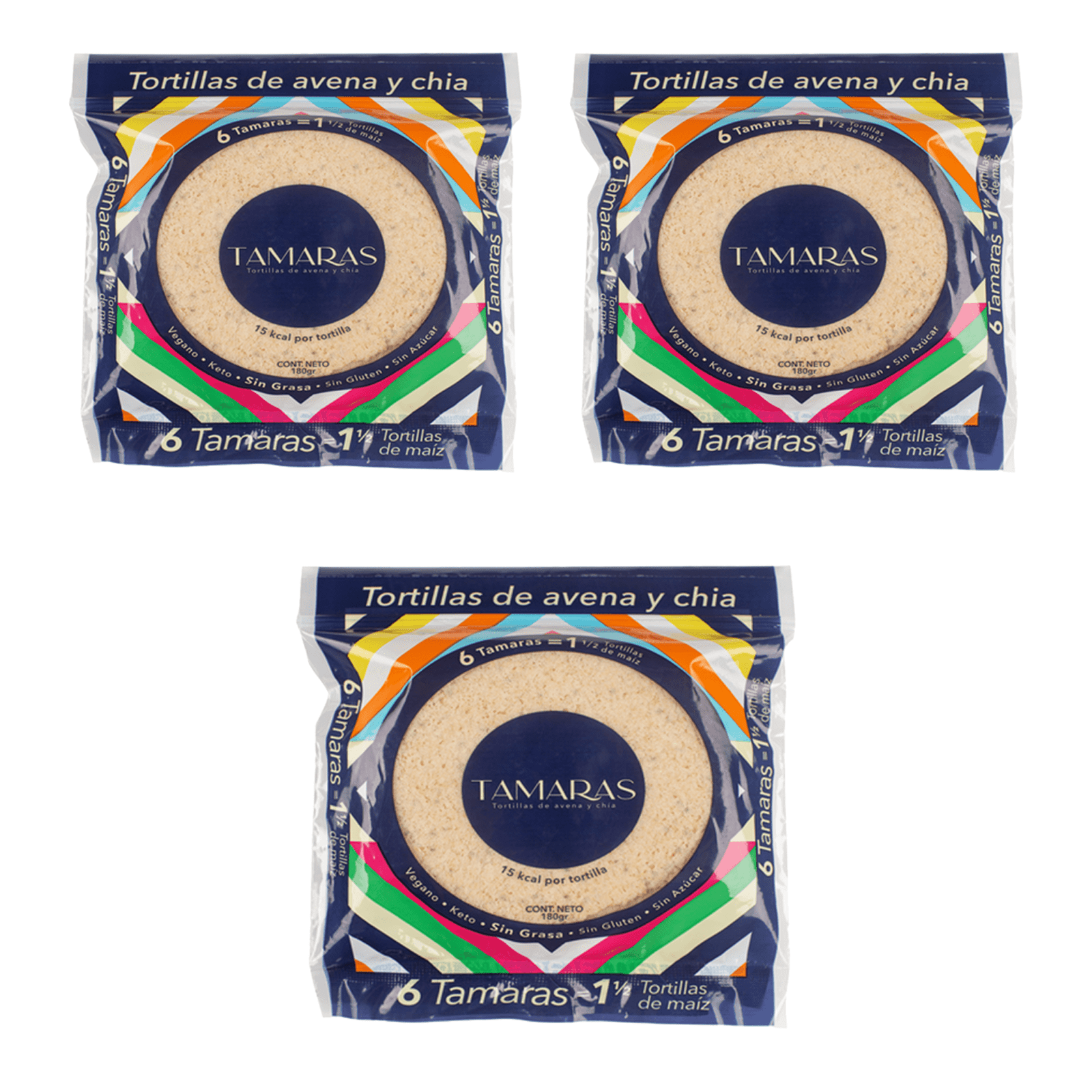 Tortillas Keto de Avena y Chia Sin Gluten, Sin Azucar y Sin Grasa Marca ...