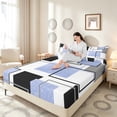 Manfei Glitter Blue Square Bed Sheets,Contemporary Simple Art Fuul Size ...