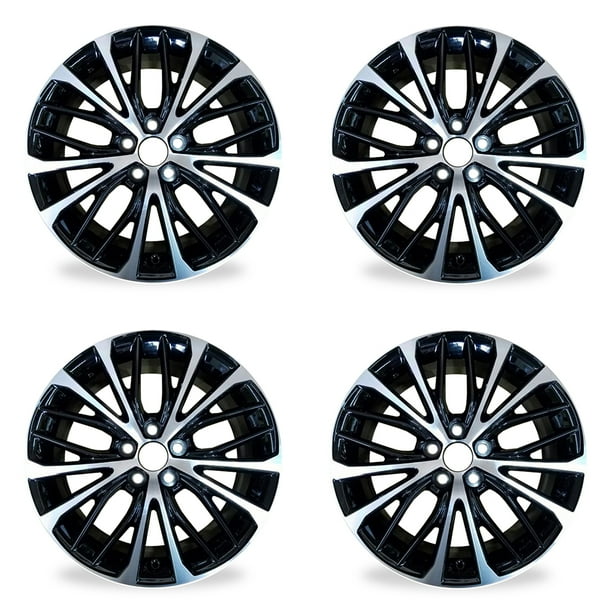 18" 18x8 Set of 4 New Machined Black Alloy Wheels For 2018-2021 Toyota ...