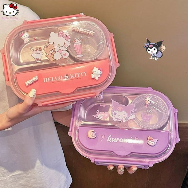 Anime Sanrioed Cinnamoroll Lunch Box Hello Kitty Kuromi Melody Student ...