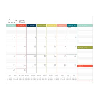 Universal Desk Pad Calendar, 22 x 17, White/Black Sheets, Black Binding ...