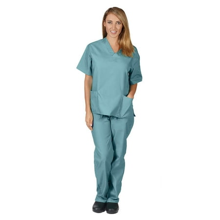 Natural Uniforms Unisex Scrub Set - Medical Scrub Top and Pant ...